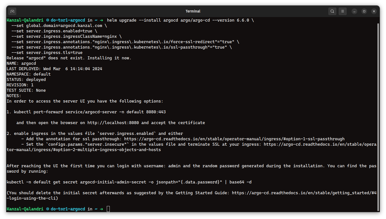Deploying Argo CD Using Helm with SSL and Ingress Configuration ... Deploying Argo CD Using Helm with SSL and Ingress Configuration ...